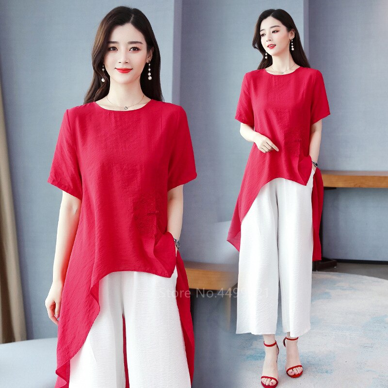 Casual Women Clothing Chinese Tang Suit Linen Chin... – Grandado