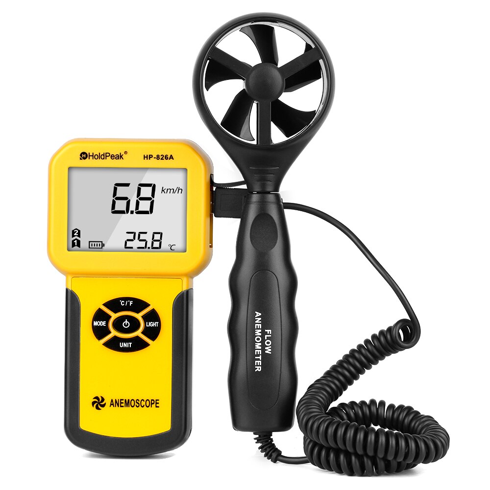 HoldPeak Anemometer Digital Wind Speed Temperature... – Grandado
