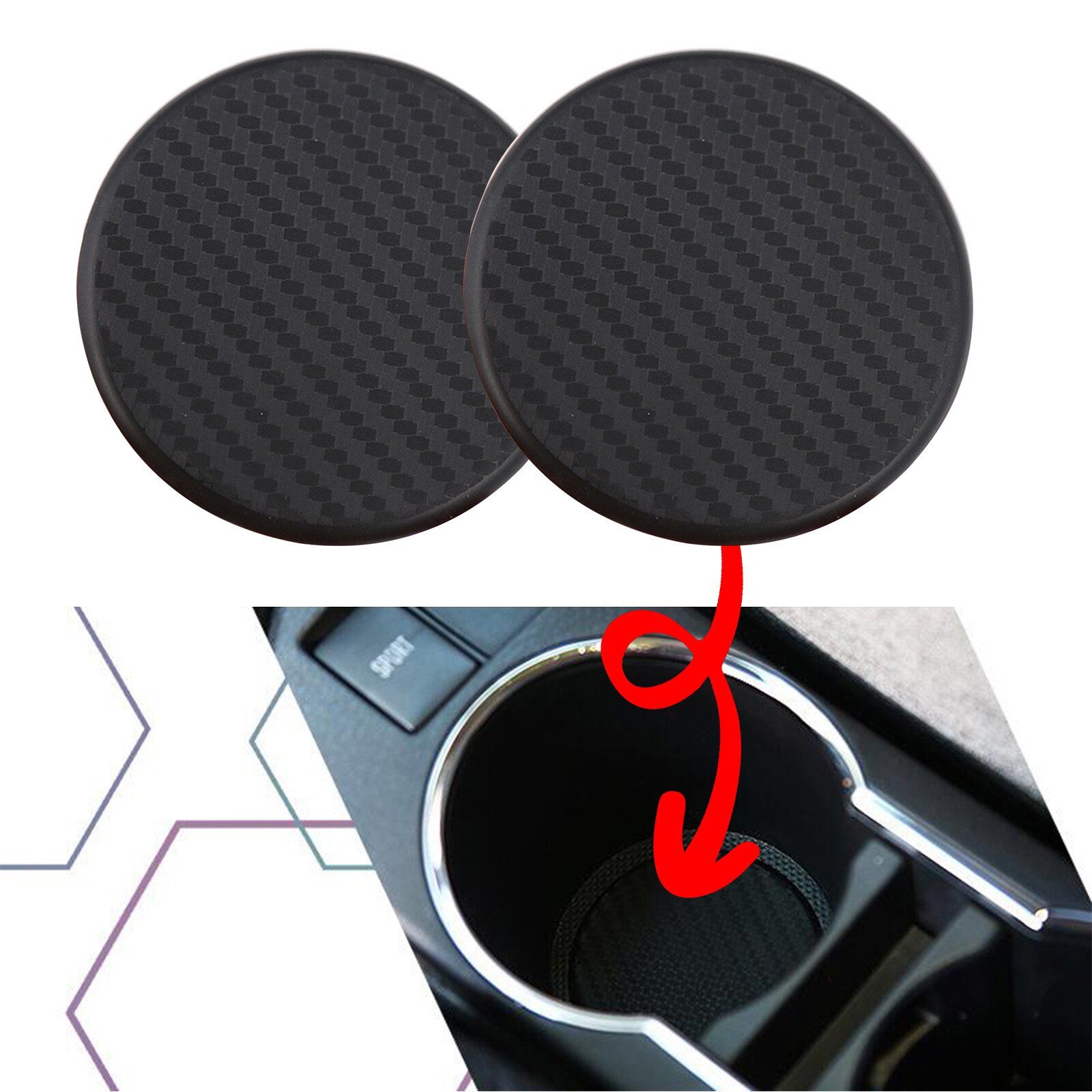 2 Stuks Auto Water Cup Fles Houder Anti-Slip Mat P... – Grandado