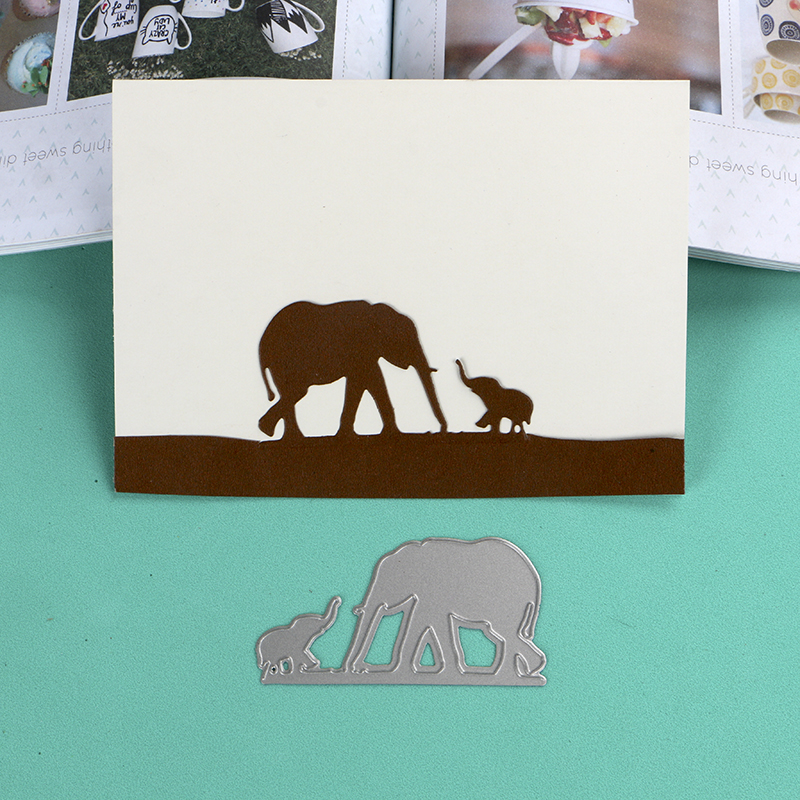 DUOFEN METAL CUTTING DIES elephant mum and baby la... – Vicedeal
