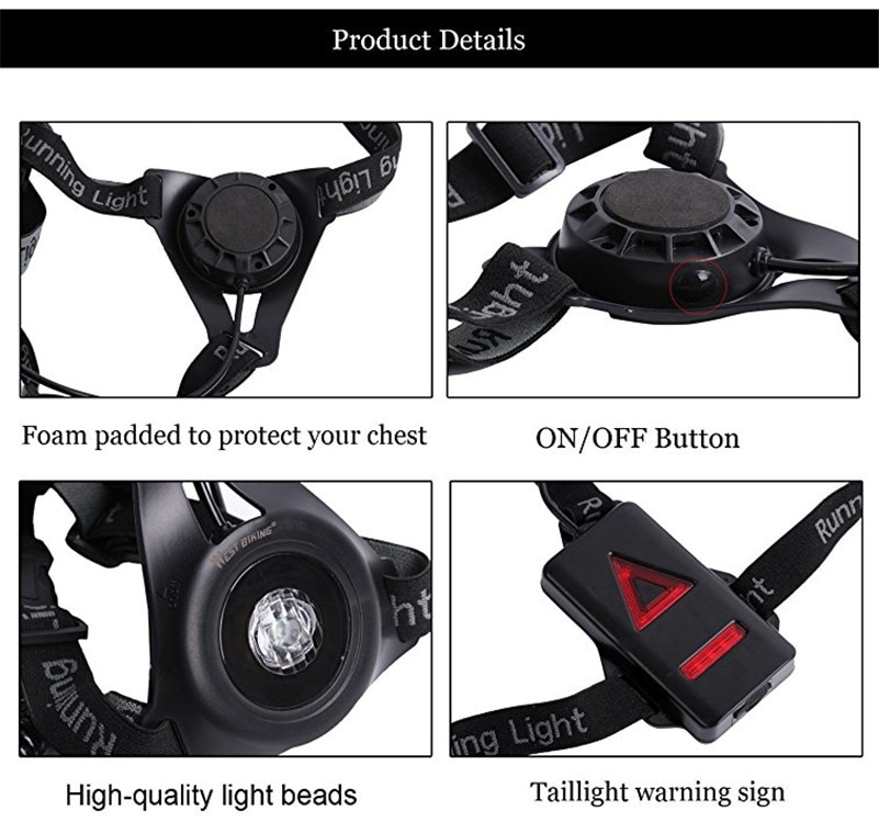 WEST BIKING Night Running Light Chest Body Torch U... – Grandado