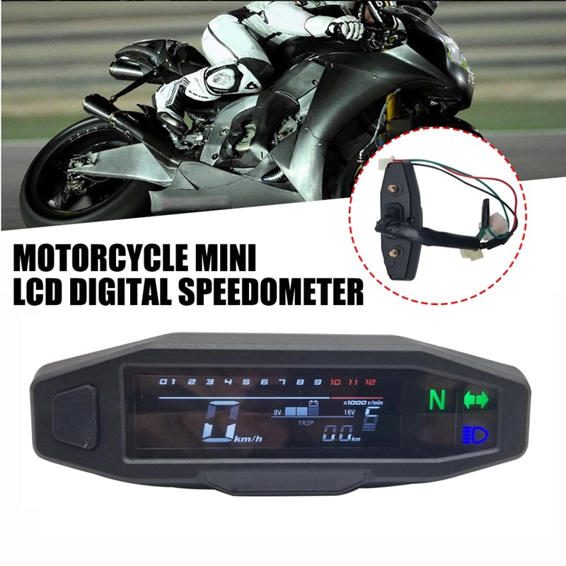 Universal Motorcycle LCD Digital Speeeter Mini Mot... – Grandado
