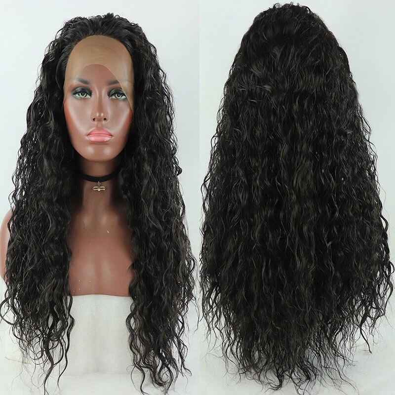 Bombshell Water Wave Curly Synthetic Hair Lace Fro... – Vicedeal