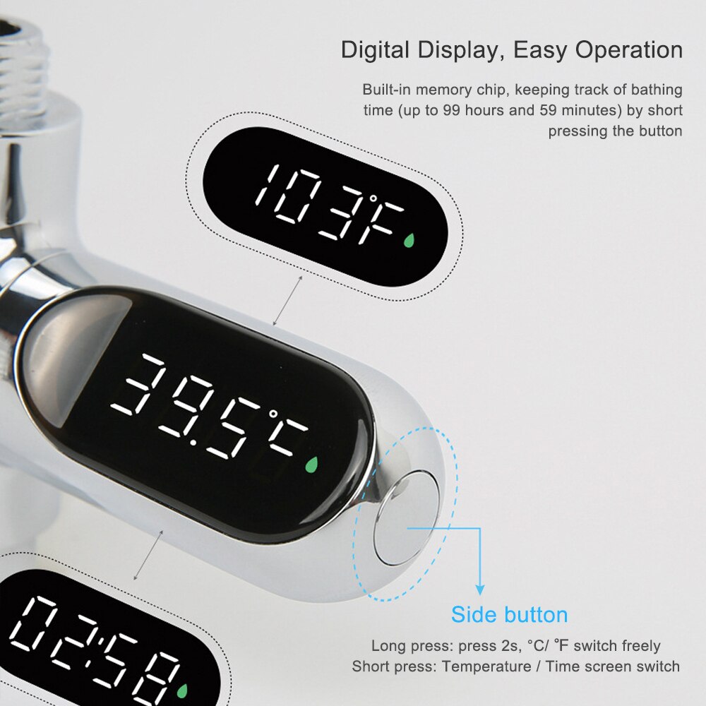 LED Display Water Meter Digital Shower Thermometer... – Grandado