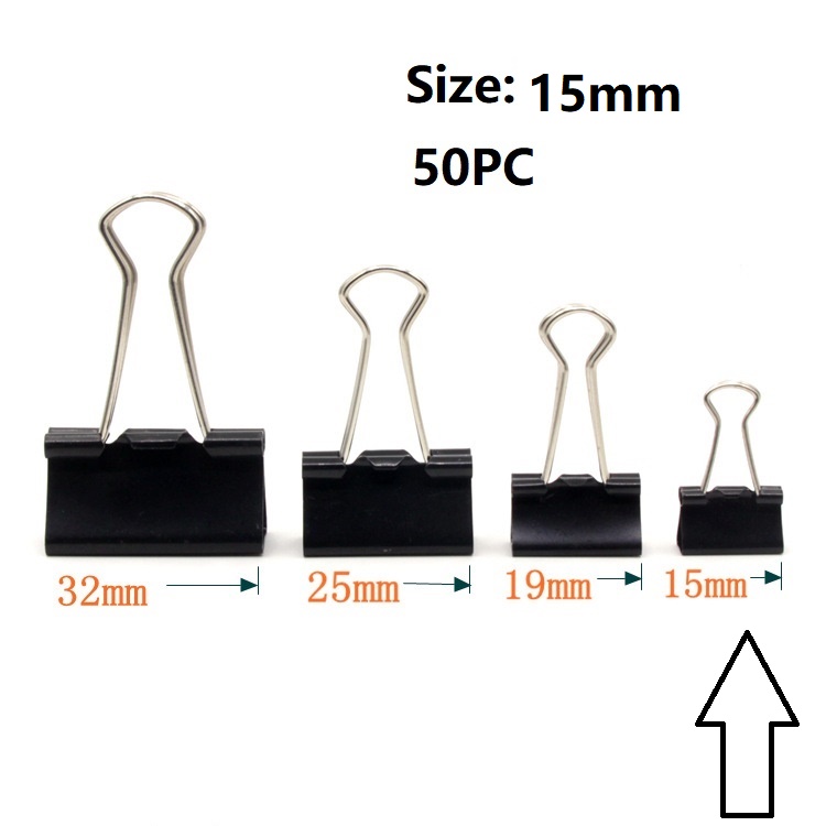 50PCS Metal Paper Clip Foldback Metal Binder Clips... – Grandado