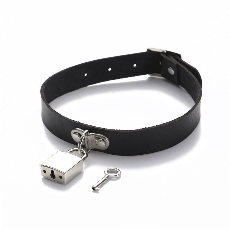 Cool Lock choker collar women black gothic padlock... – Vicedeal