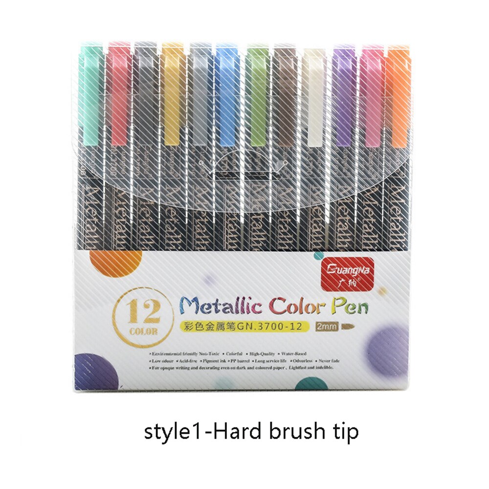 12 Colors Metallic Markers Paints Pens Art Permane... – Vicedeal