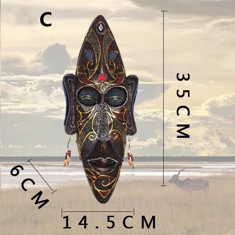 3D Resin Hand-Painted Crafts African Mask Personal... – Grandado