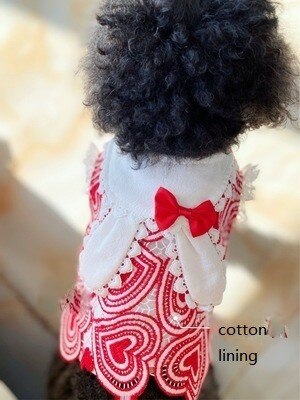Handmade Dog Clothes Hollowed Out Lace Dress Rabbi... – Grandado