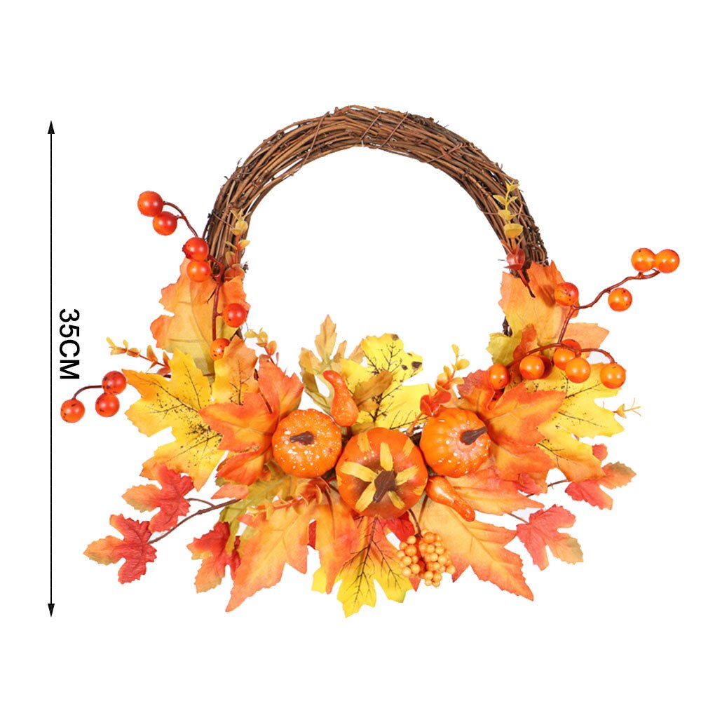 Artificial Flower Fall Wreath Thanksgiving Fall Ha... – Grandado