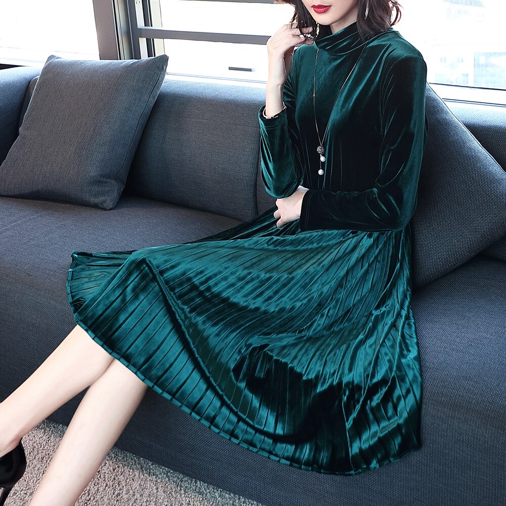 Nice-forever Causal Solid color Long Sleeve Velvet... – Grandado