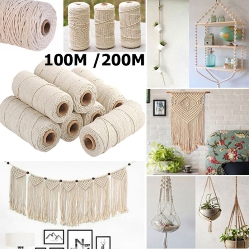 2 Strand Twisted Macrame Cord Natural Cotton Rope ... – Grandado