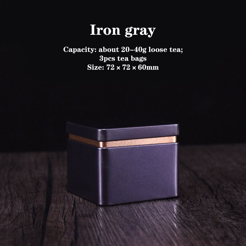Small Metal Tea Caddy Square Tinplate Solid Color ... – Grandado