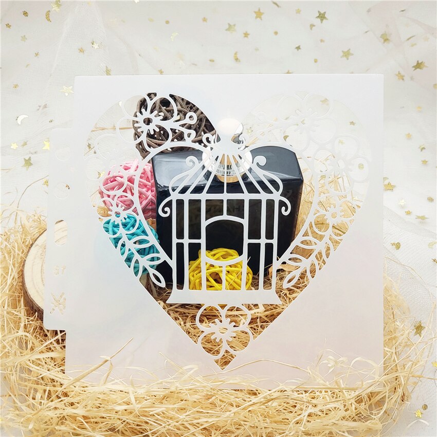 13 x 14cm blomsterbur utklippsbok sjablonger sprøy... – Grandado