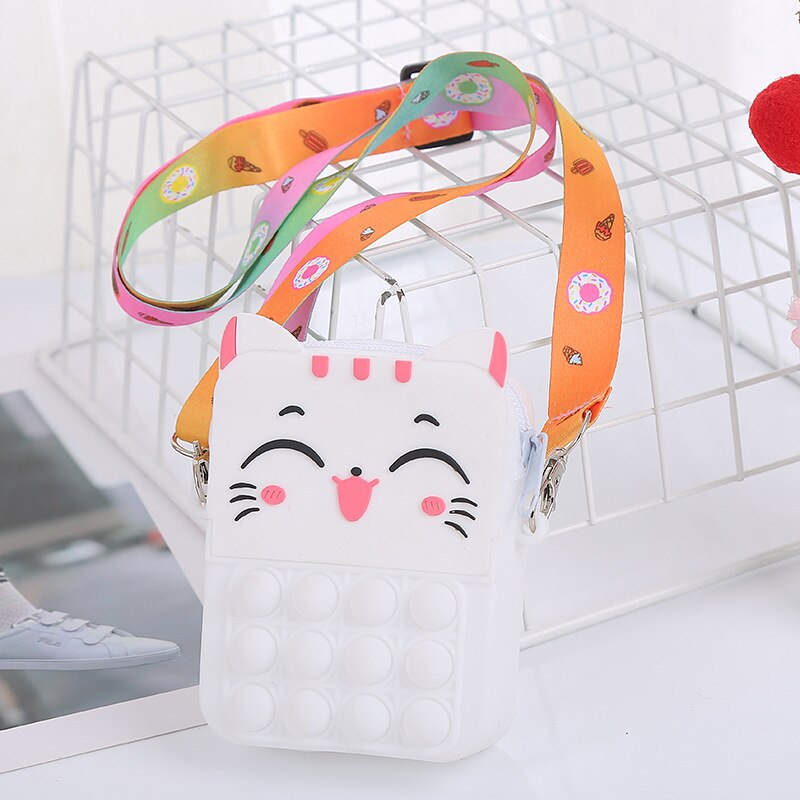 Fidget Toys Cat Pop It Crossbody Bag Push Bubble A... – Grandado