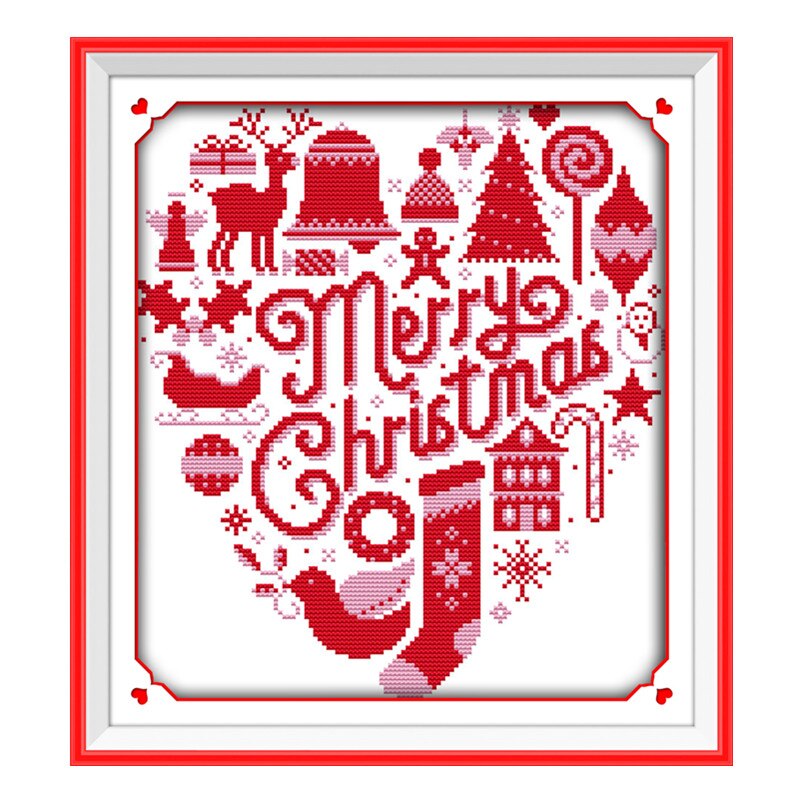 Merry Christmas cross stitch kit aida 14ct 11ct co... – Grandado