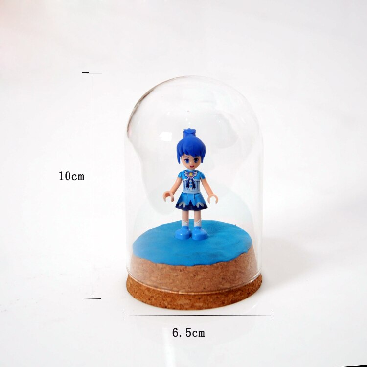 5pcs clear glass dome shade cover shield with wood... – Grandado