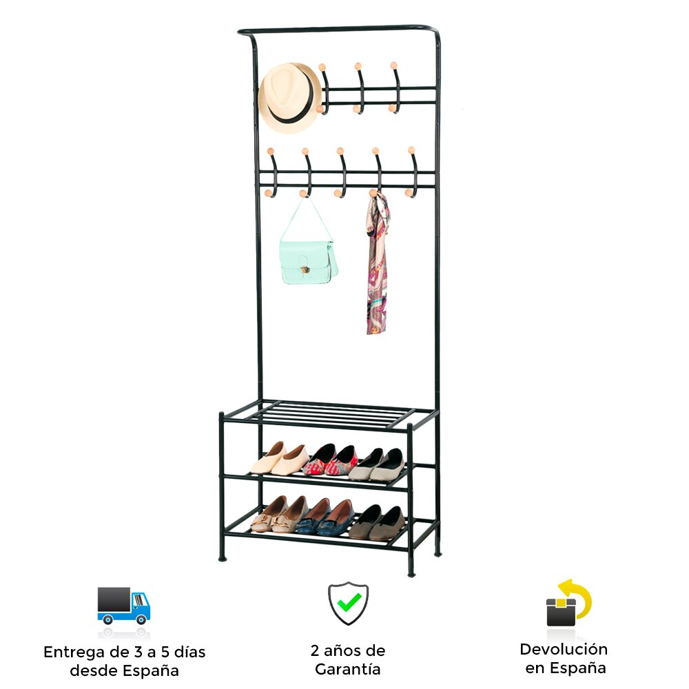 Mueble recibidor con perchas y repisa para zapatos... – Grandado
