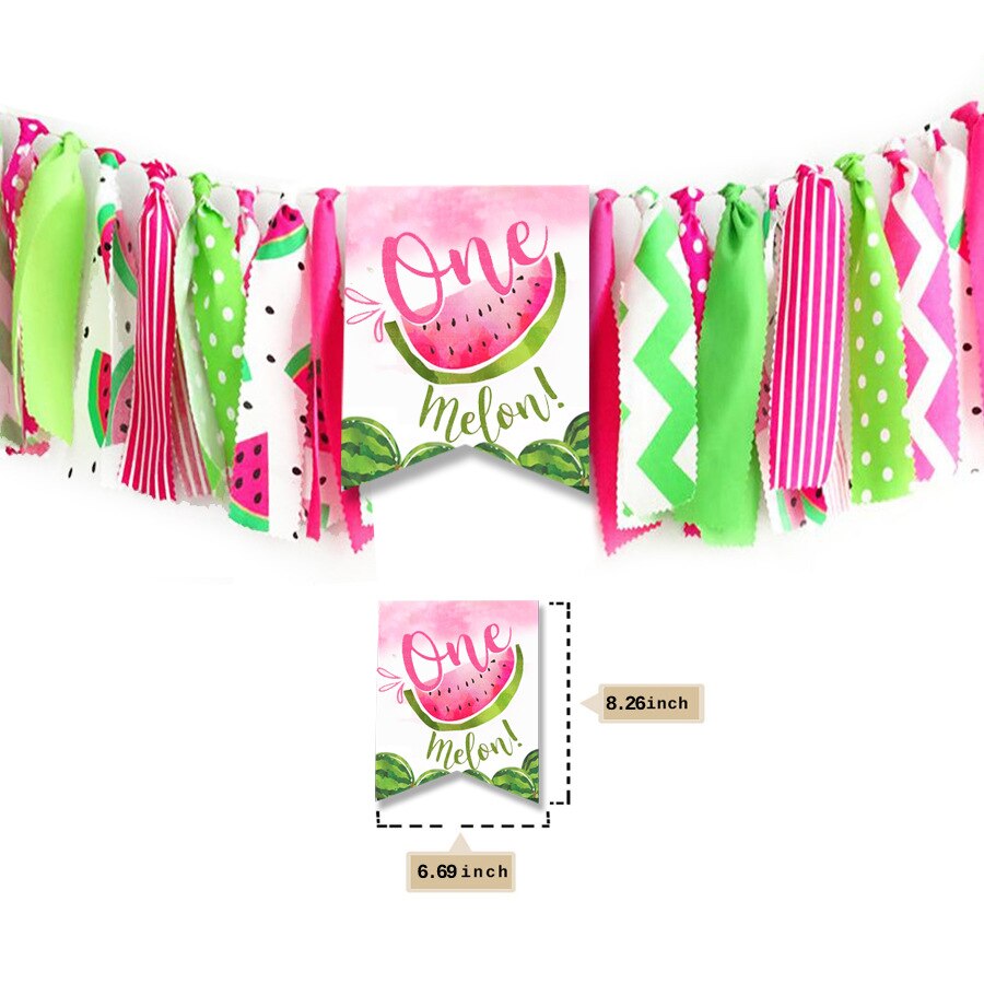 Burlap One Year Old Banner Watermelon Theme Party ... – Vicedeal
