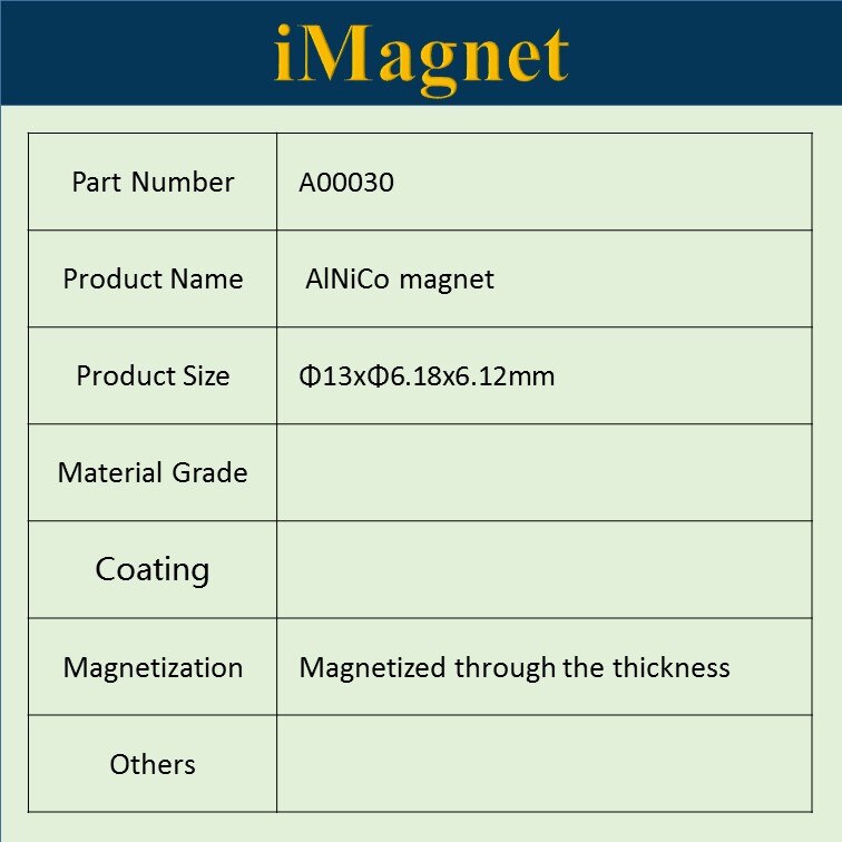 A00030 5 stk ring alnico magnet, φ 13 xφ 6.18 x 6.... – Vicedeal