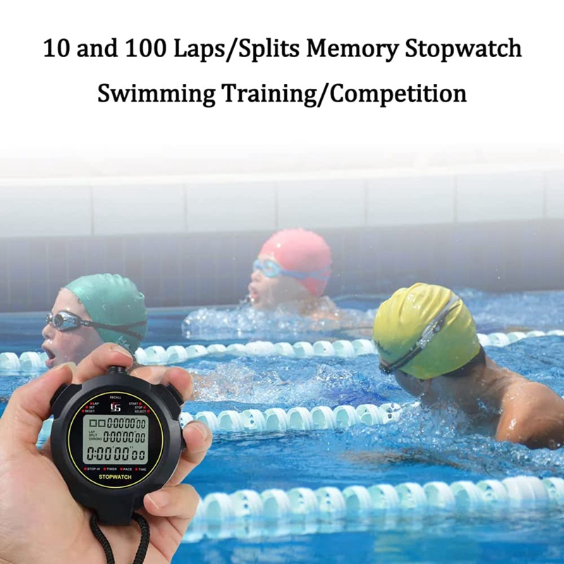 Digital Sports Stopwatch 10lap Split Memory Stop Grandado