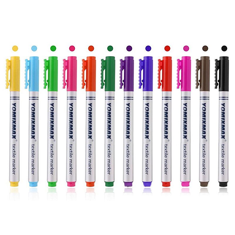 Stoff Farbe Marker Stift 12 Farben/einstellen Klei... – Grandado