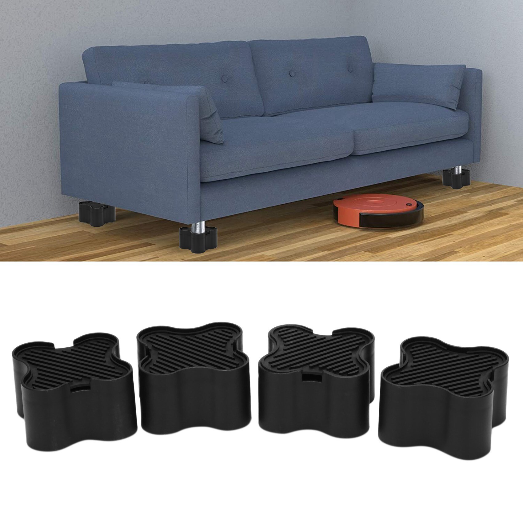 4 Pack Bed and Furniture Risers Elevator Up to 2 I... – Grandado