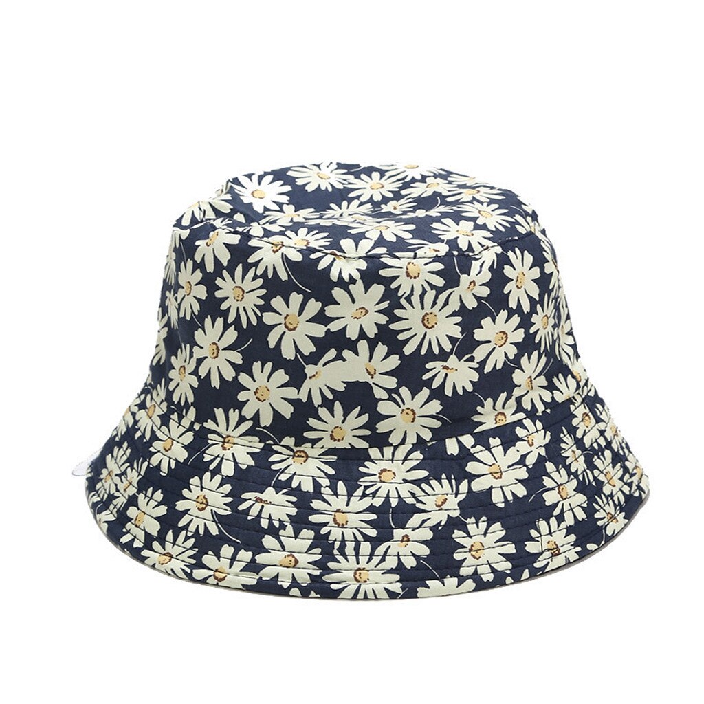 Daisy Print Bucket Hat Double Side Wear Easy Match... – Grandado