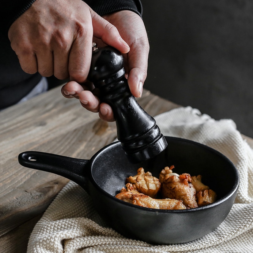 Black Ceramic Plate Anti-scratch Flat Bottom With ... – Grandado