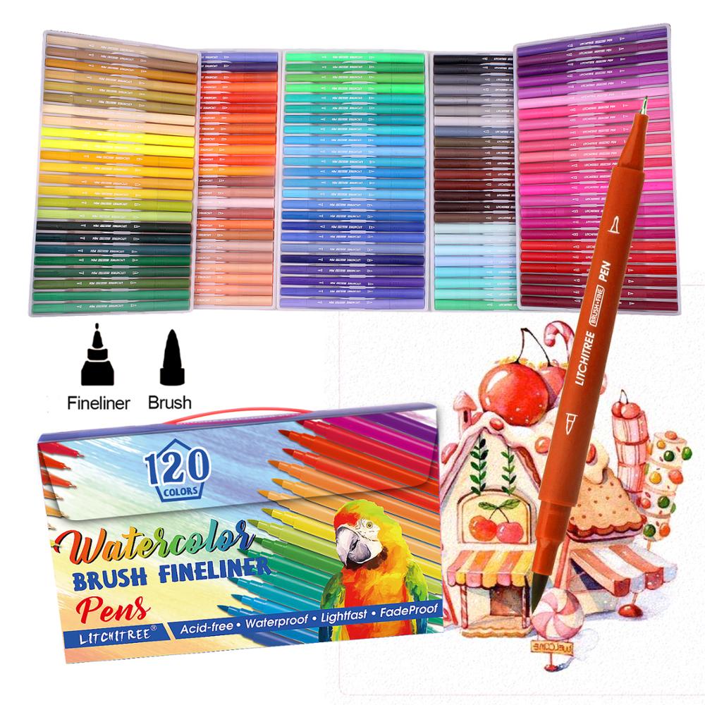 120 Colors Dual Markers Brush Pen Brush Tips Color... – Grandado