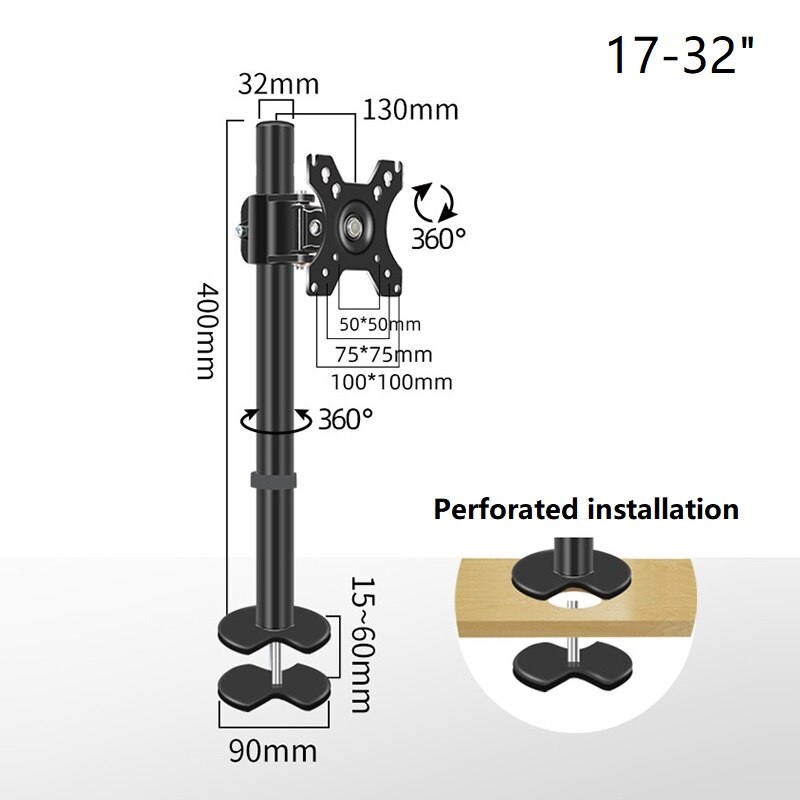 Hillport 17-32 "Monitor Arm Soporte Tv Tilt S... – Vicedeal