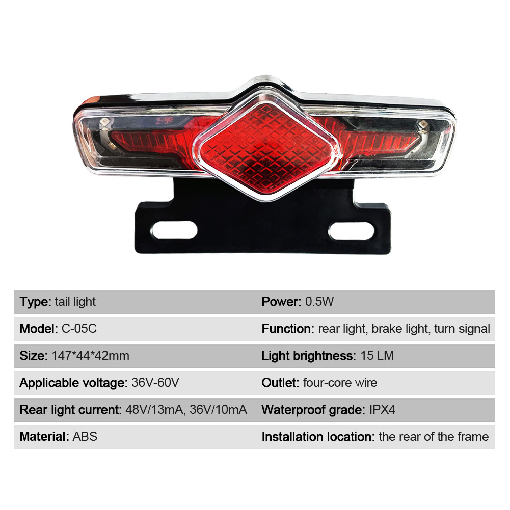 Electric Bike Front Light Rear Light DK336 Switch ... – Grandado