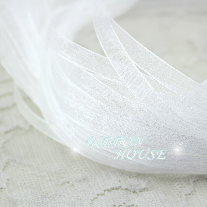 (40 meters/lot) 1/4''(6mm) White organza r... – Grandado