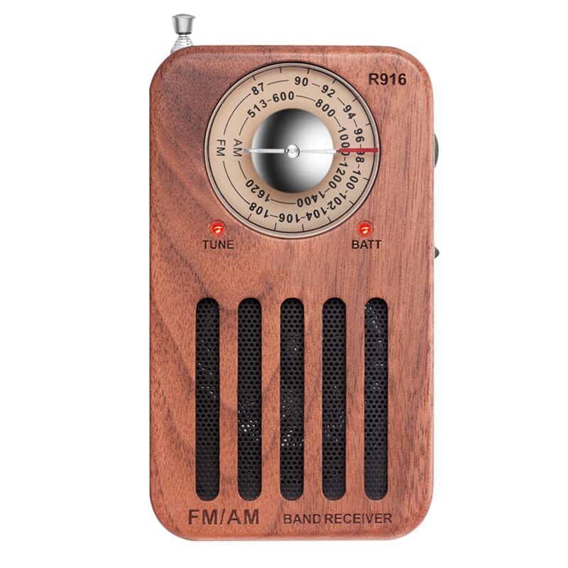 AM/FM Portable Radio, Retro Cherry Wood Pocket Rad... – Grandado