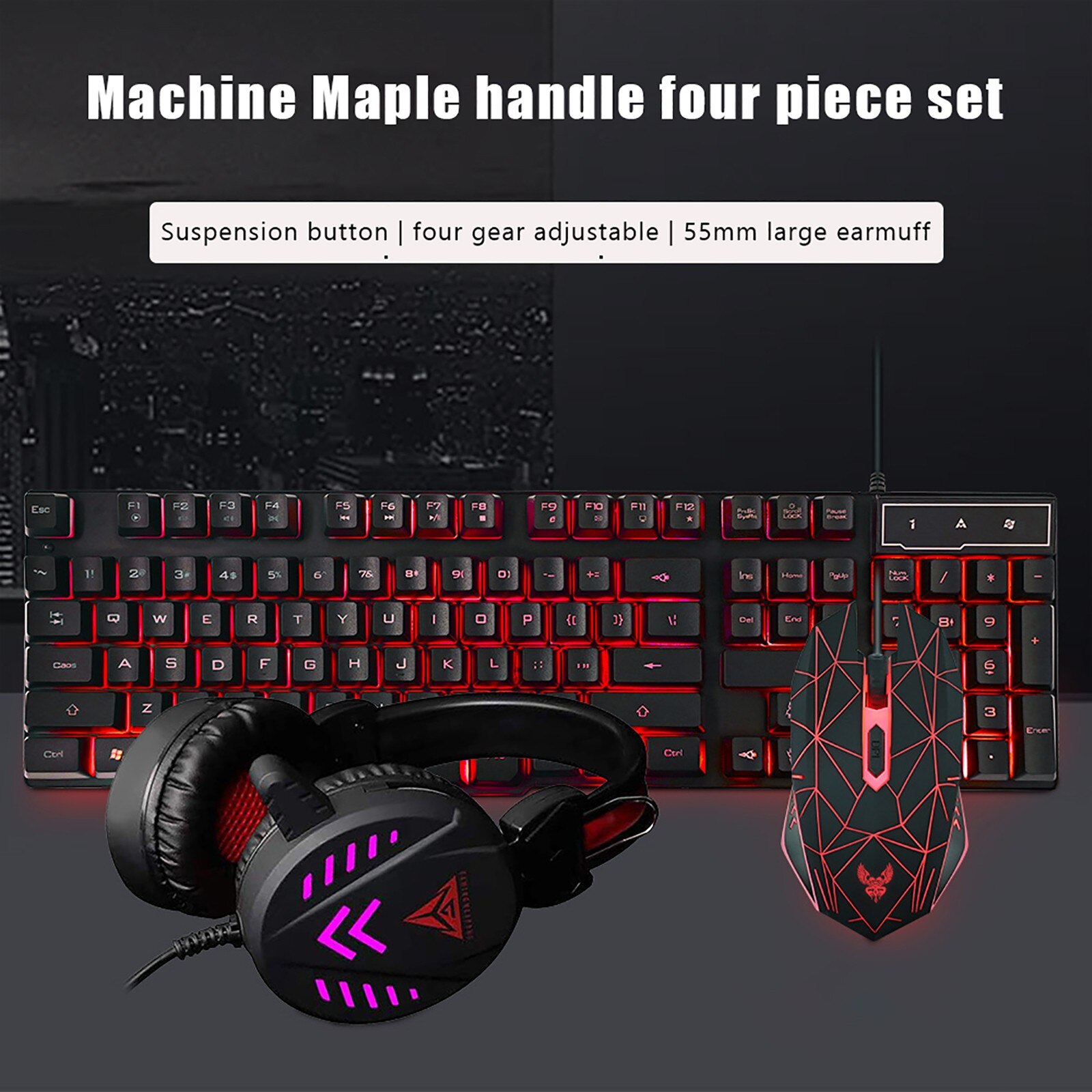 Mechanical gaming keyboard wired mouse headset key... – Grandado