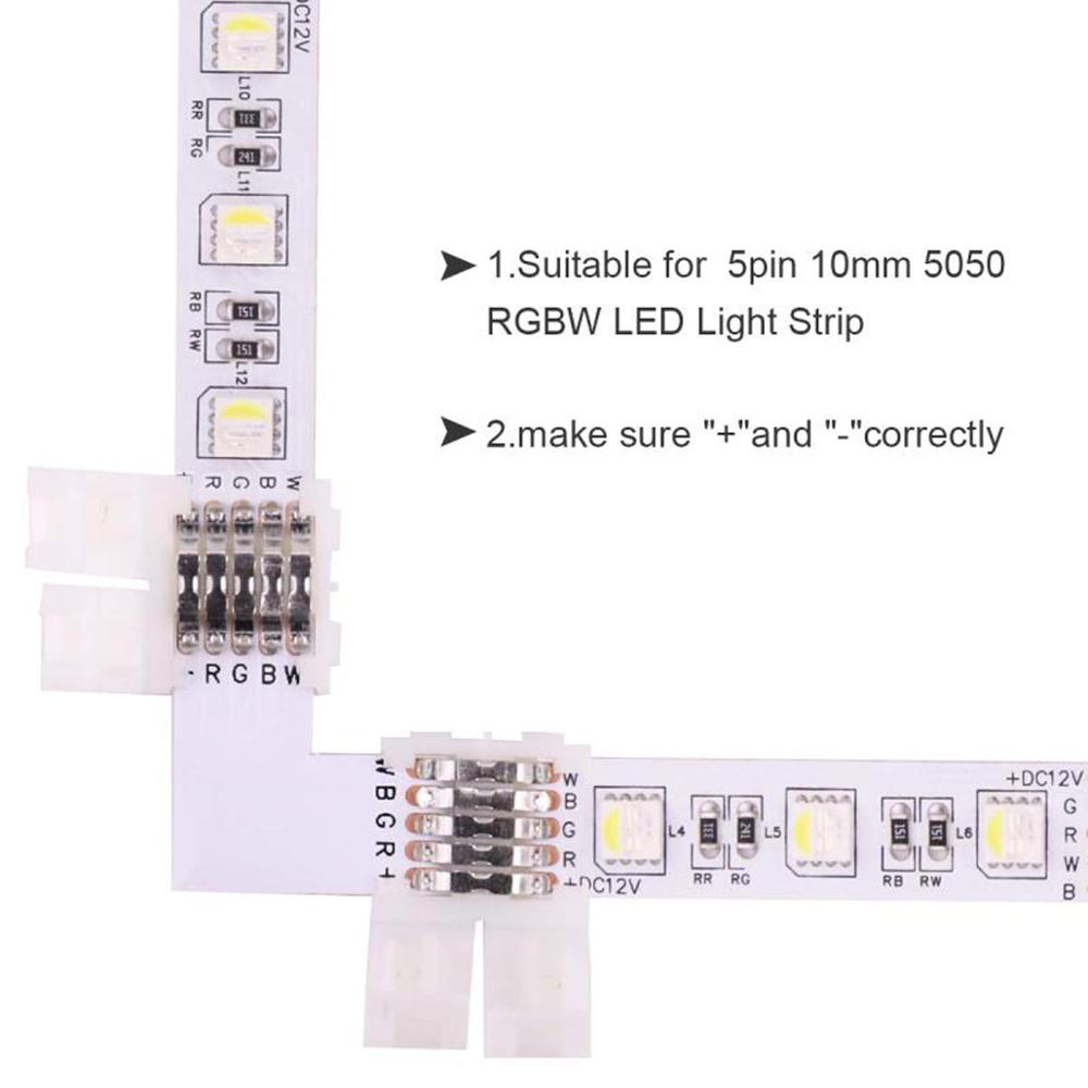 5Pin Rgbw Led Strip Connector Kit-Inclusief 16.4FT... – Grandado