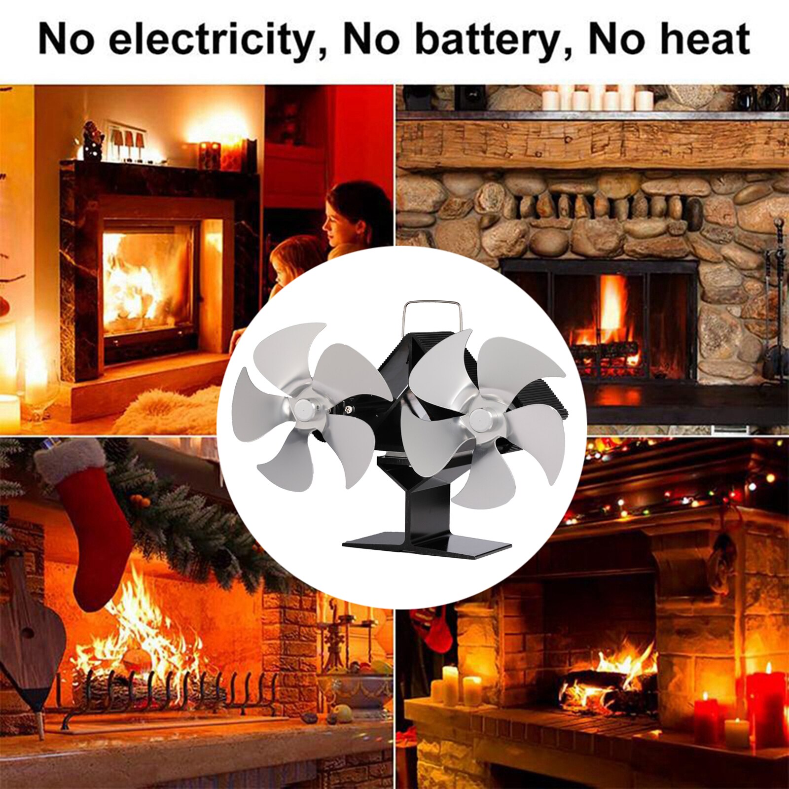 Fireplace Fan Wood Log Burners Fire Place Stove Al... – Grandado