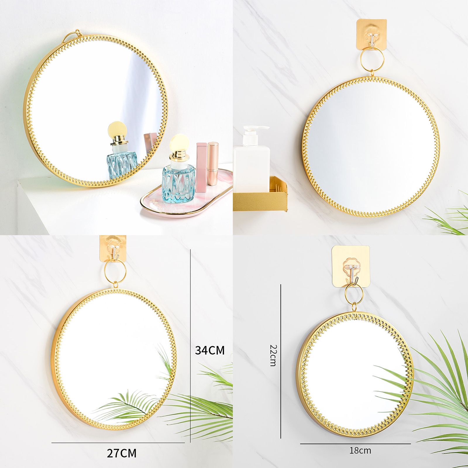 Wall Mirror Round Wall Mirror Makeup Dressing Mirr... – Grandado