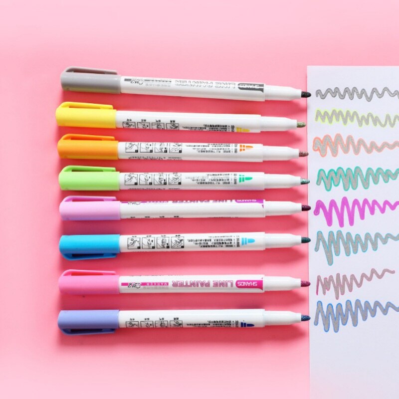 8 Pcs Student marker stationery set Set Double Lin... – Vicedeal