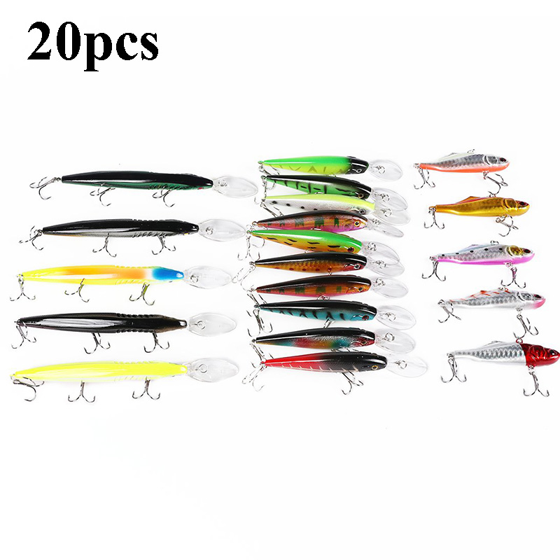 56pcs/pack Mixed Fishing Lure Bait Set Wobbler Cra... – Grandado