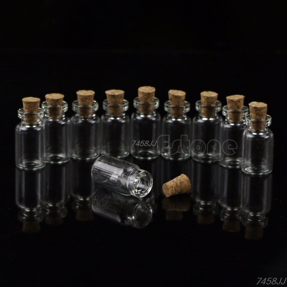 10pcs 1ml 13*24mm Small Empty Clear Glass Bottles ... – Grandado