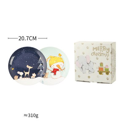 merry Christmas 2 plate set box 8 inch ceramic pla... – Grandado