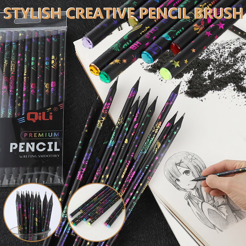 HB12 Diamond Pencil Round Rod Writing Pencil Child... – Grandado