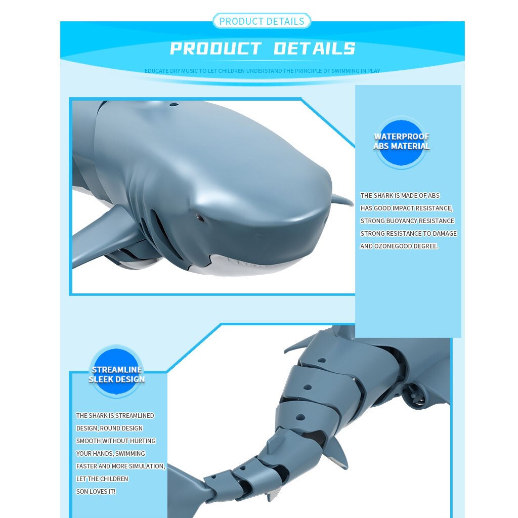 RC Animals Radio Remote Control Electronic Shark F... – Grandado