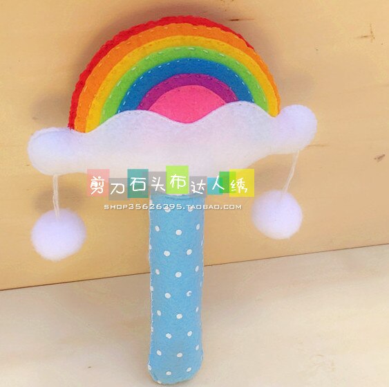 Rainbow cloud baby hand bell toy Felt kit Non-wove... – Vicedeal
