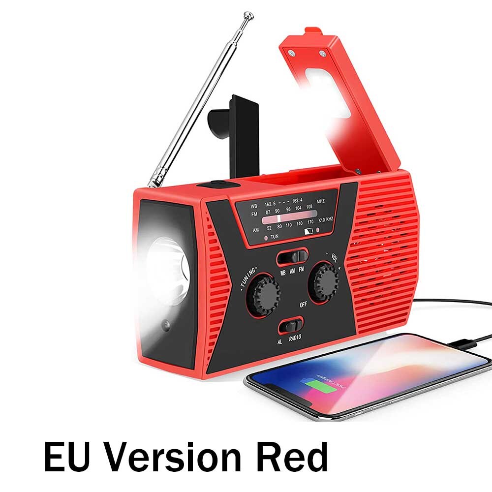 2000mah Emergency Weather Radio Portable Solar Han... – Vicedeal