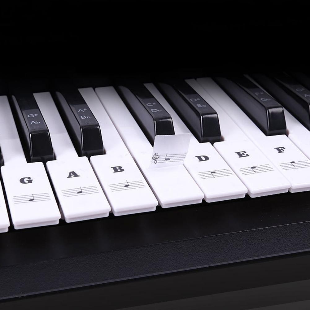 88 Keys Transparent Piano Keyboard Name Stickers 5... – Vicedeal
