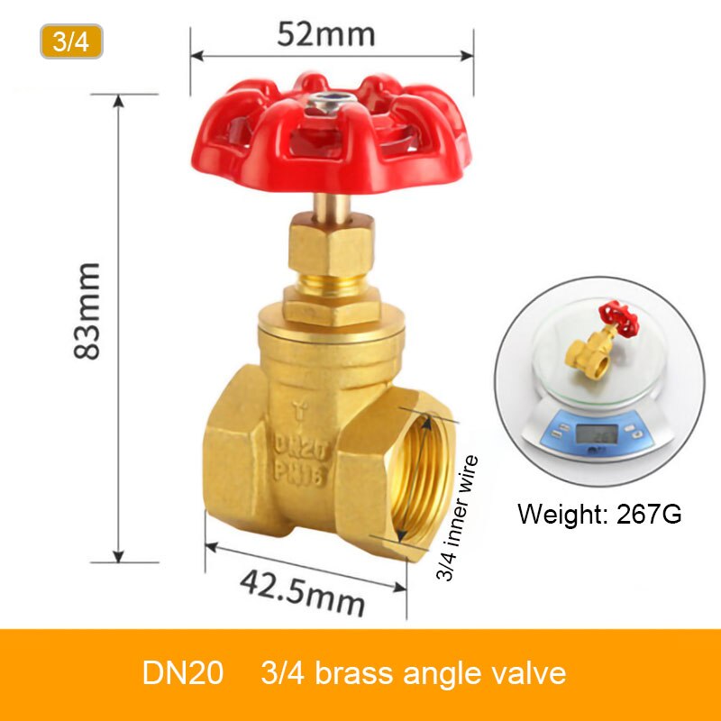 LEDFRE 1/2" 3/4" 1" inch Brass Copper Gate Valves ... – Grandado