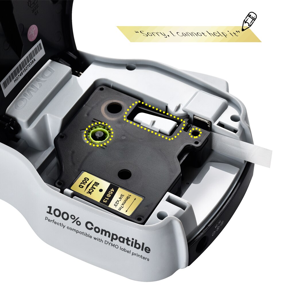19Mm Zwart Op Goud Compatibel Dymo D1 Printer Lint... – Vicedeal