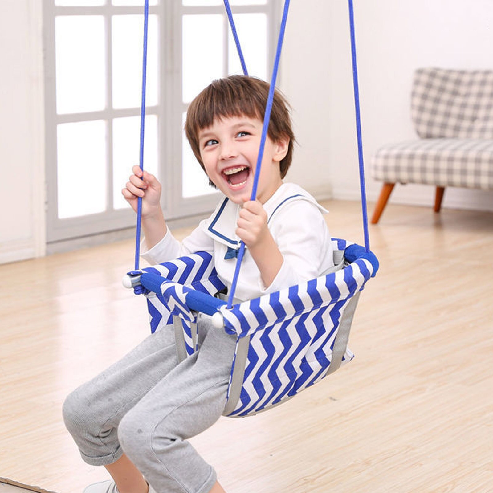 Children Canvas Hanging Swing Seat Chair Hammock T... – Grandado